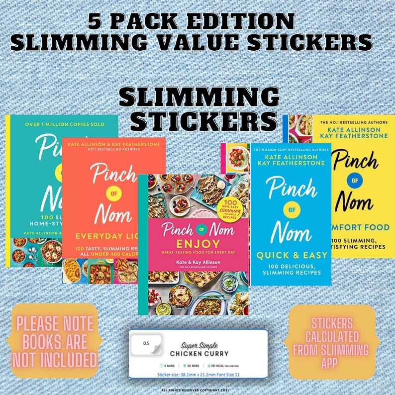 NEW Pinch OF Nom STICKERS 5 Pack Bundle Slimming Stickers - Etsy