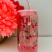 Hot Pink Cherry Pink Colored Glass Can - Etsy