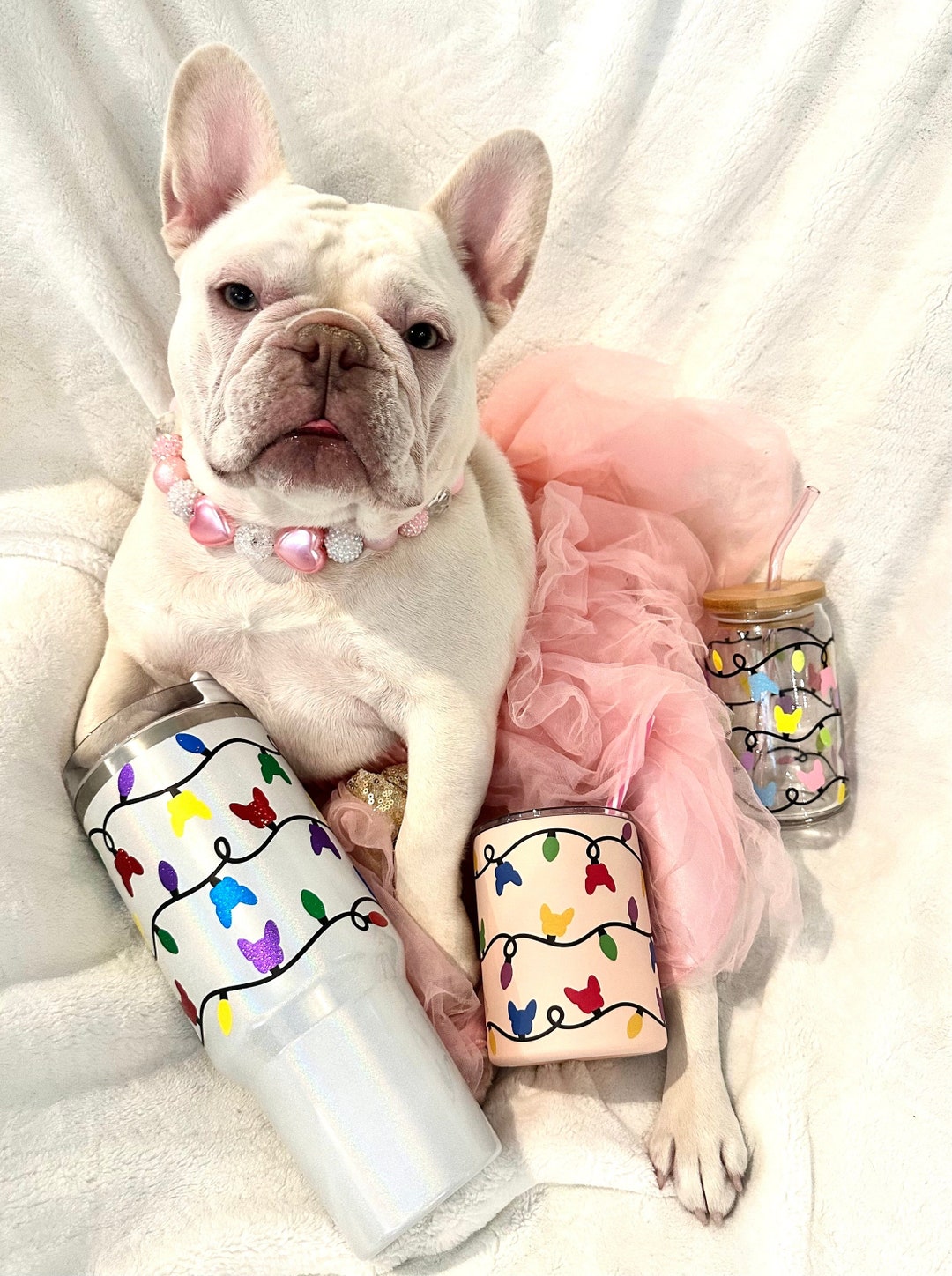 Frenchie Christmas Lights Vinyl Design Choice of Iridescent - Etsy