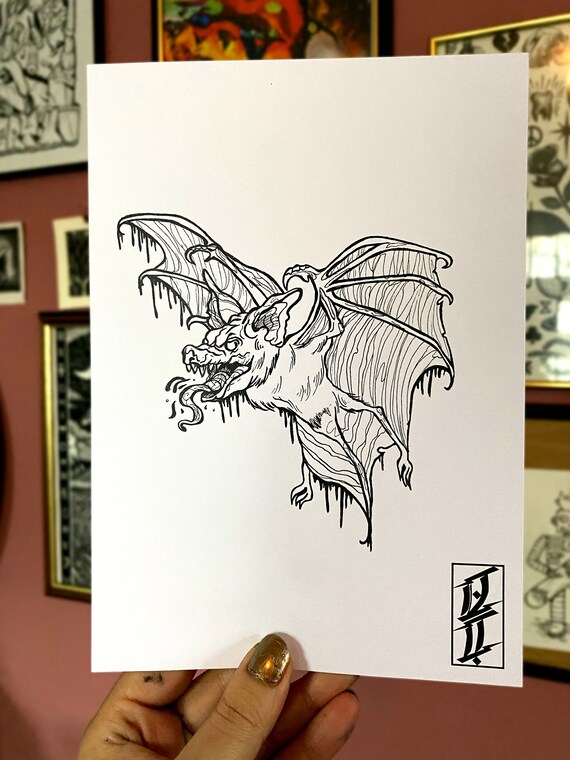 Evil Bat Drawings