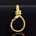 14k Yellow Gold Swivel Lock, Single Cut Diamond Oval Push Lock, Woman ...