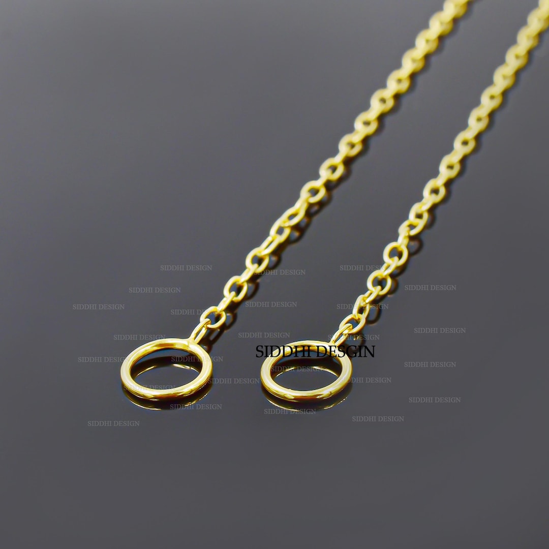 925 Sterling Silver Mini Oval Link Bar Chain Carabiner Necklace Chain ...