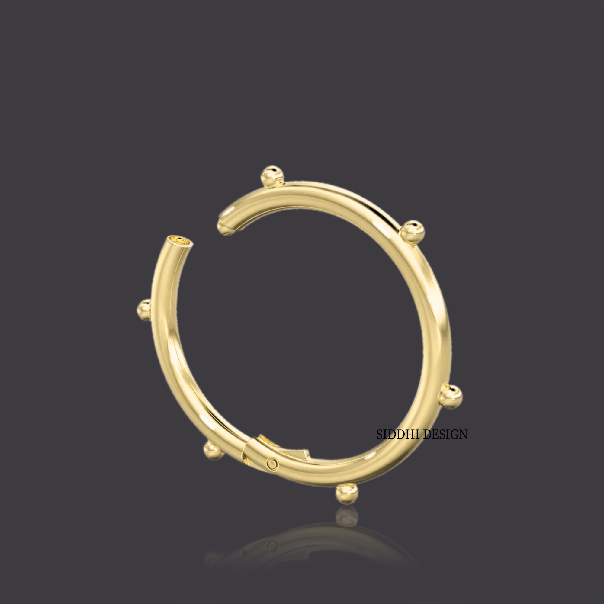 14k Yellow Gold Dotted Charm Lock: Round Jewelry Clasp (18x18 Mm) - Etsy