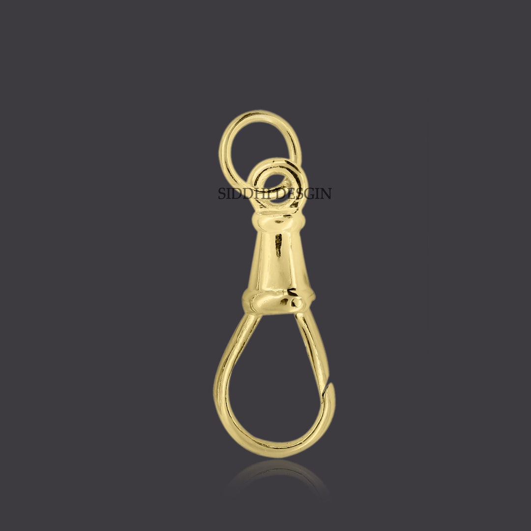 14k Yellow Gold Swivel Lock Plain Gold Oval Swivel Push Lock - Etsy