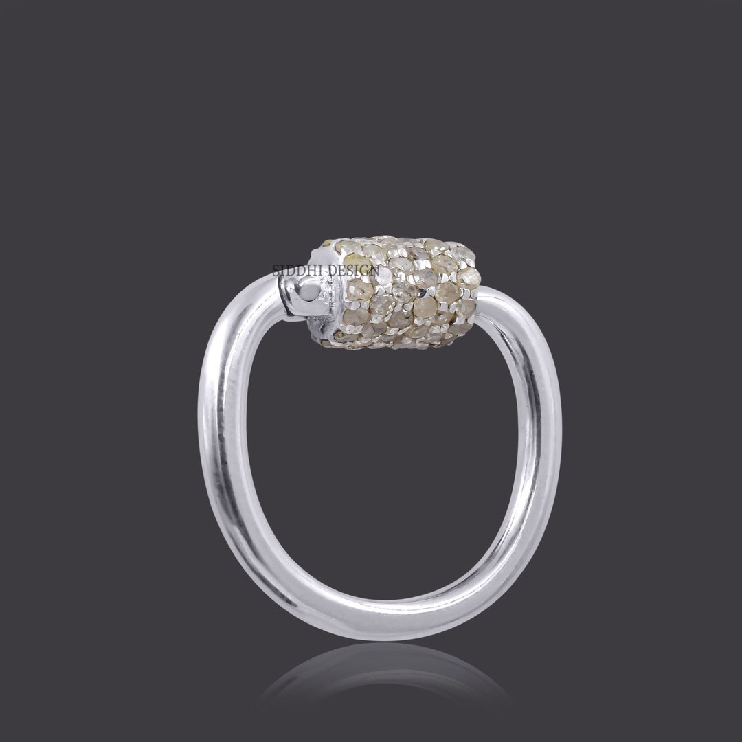 14k Yellow Gold Trundle Lock, Single Cut Diamond Trundle Lock, Woman ...