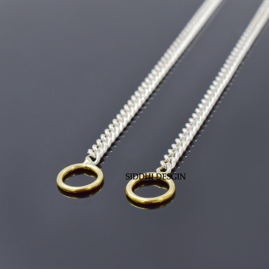 925 Sterling Silver Curb Chain Necklace Carabiner Lock Chain 3mm Curb ...