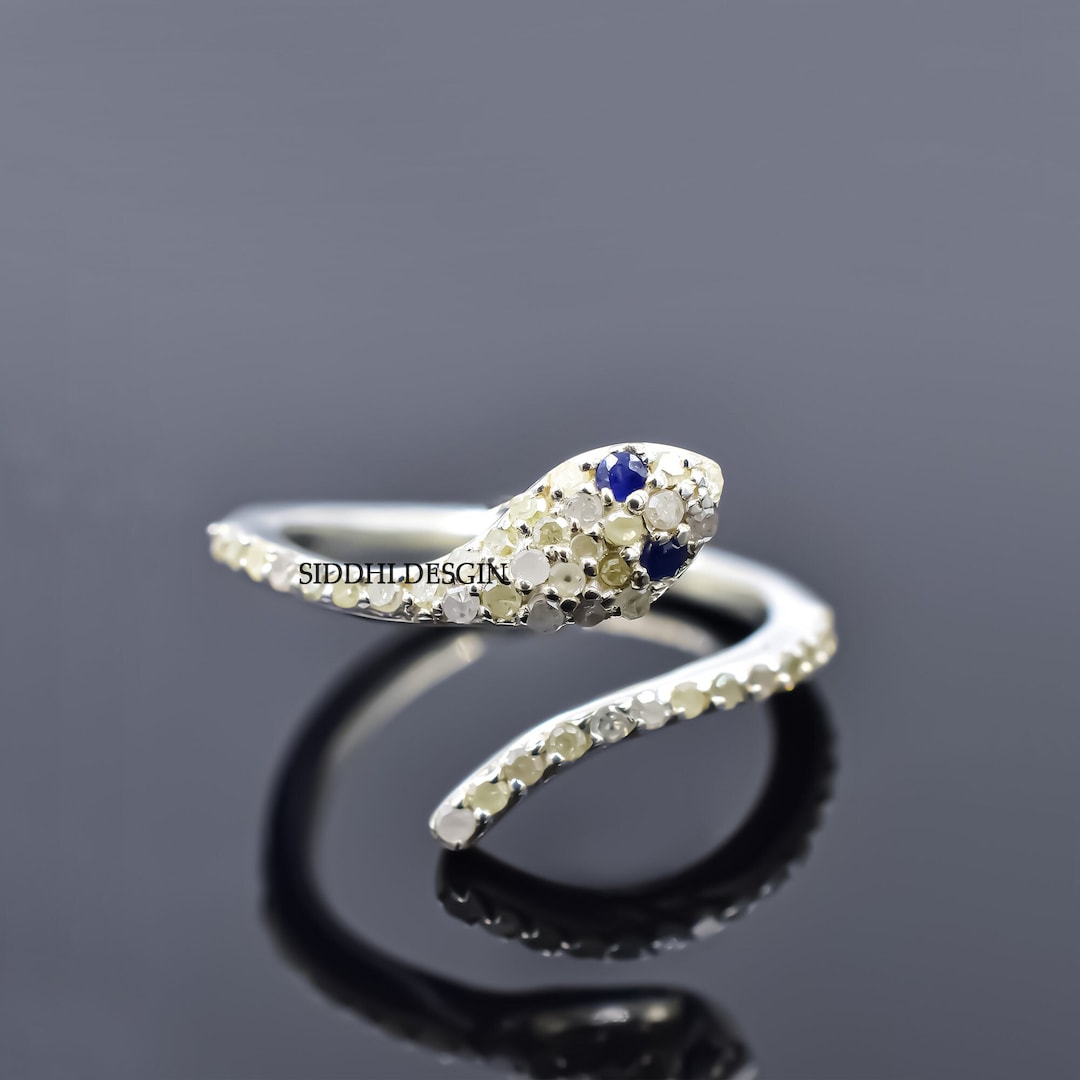 925 Sterling Silver Diamond Snake Ring Adjustable Snake Ring Jewelry - Etsy