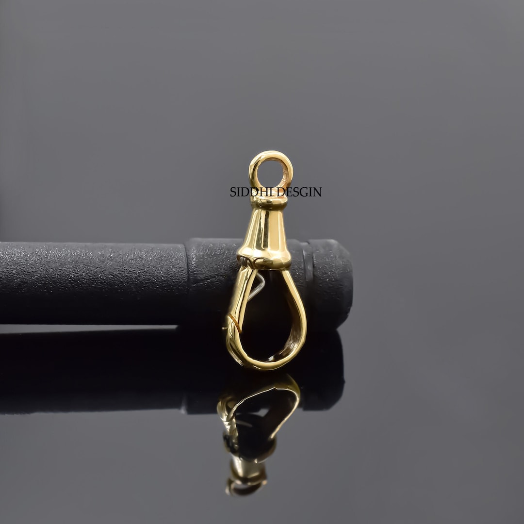 14k Yellow Gold Swivel Push Lock, Woman's Art Deco Spring Clasp Lock ...