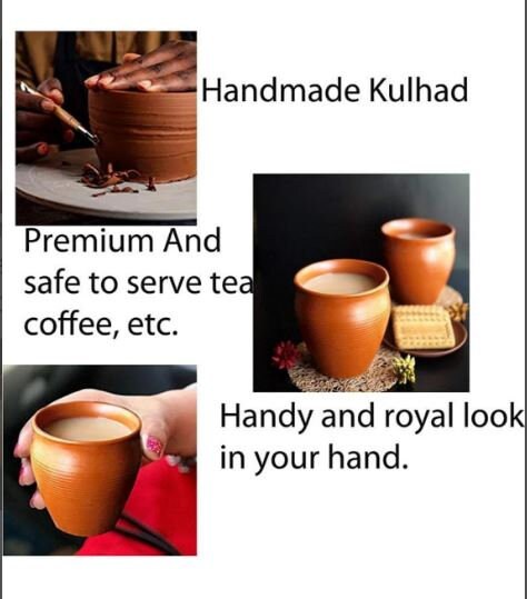 Handmade Clay Tea Cups: Indian Kullad Set, Traditional Terracotta ...