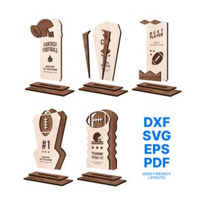 Fantasy Football Trophy SVG Laser Cut Award, Trofeo Futbol World Cup ...