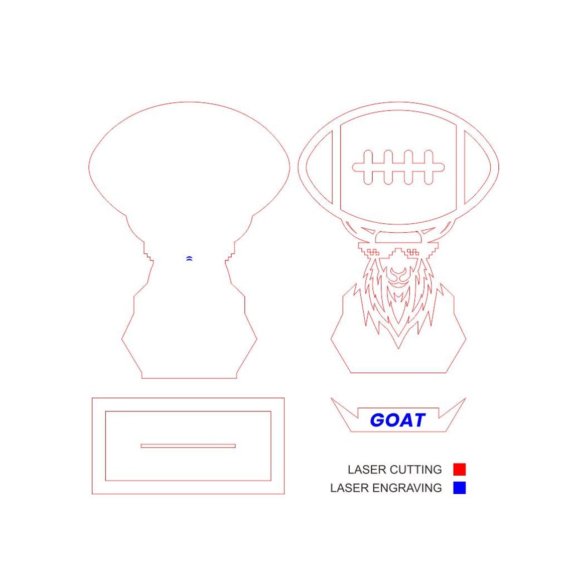 Football Trophy SVG Laser Cut Award, Trofeo Futbol, Sports Award, Rugby ...