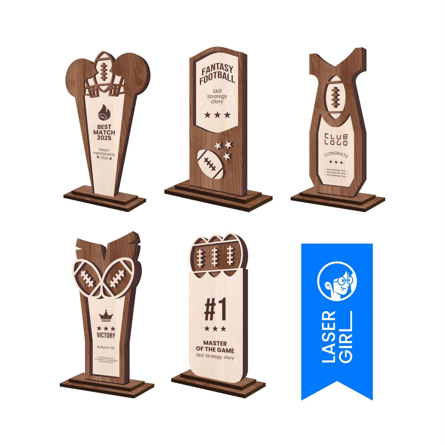 Fantasy Football Trophy SVG Laser Cut Award, Trofeo Futbol World Cup ...