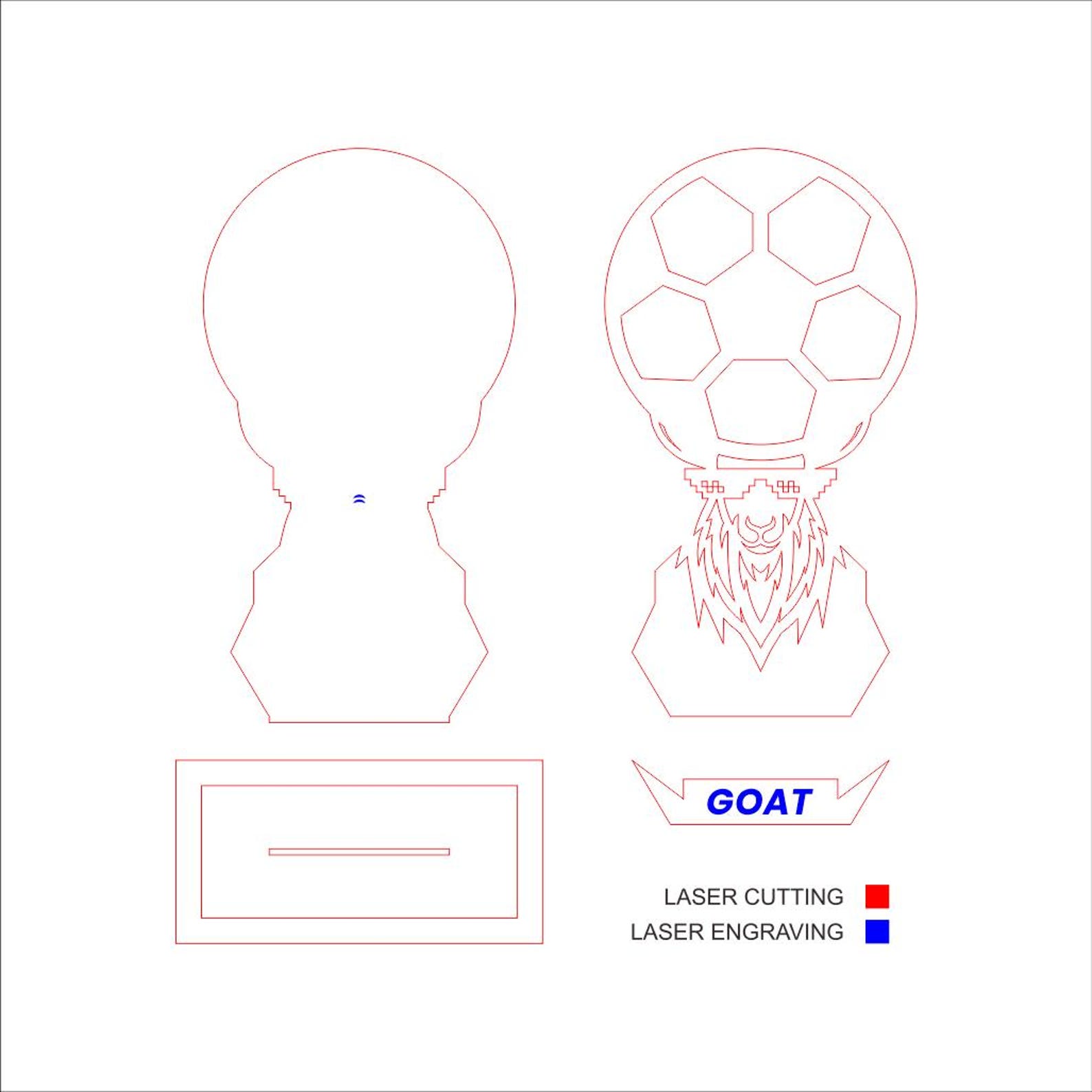 Soccer Trophy, GOAT Trophy Greatest All of Time Player Award ...