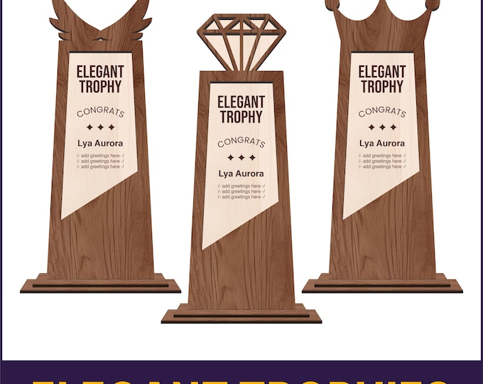Elegant Trophy Cup Award Laser Cut 3 Different Designs Files, Laser SVG ...