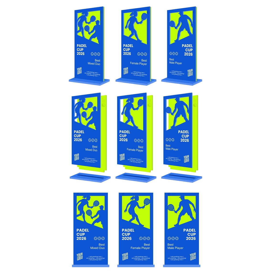 Padel Trophy Laser Cut Male Female Award , Sports Award Glowforge DXF ...
