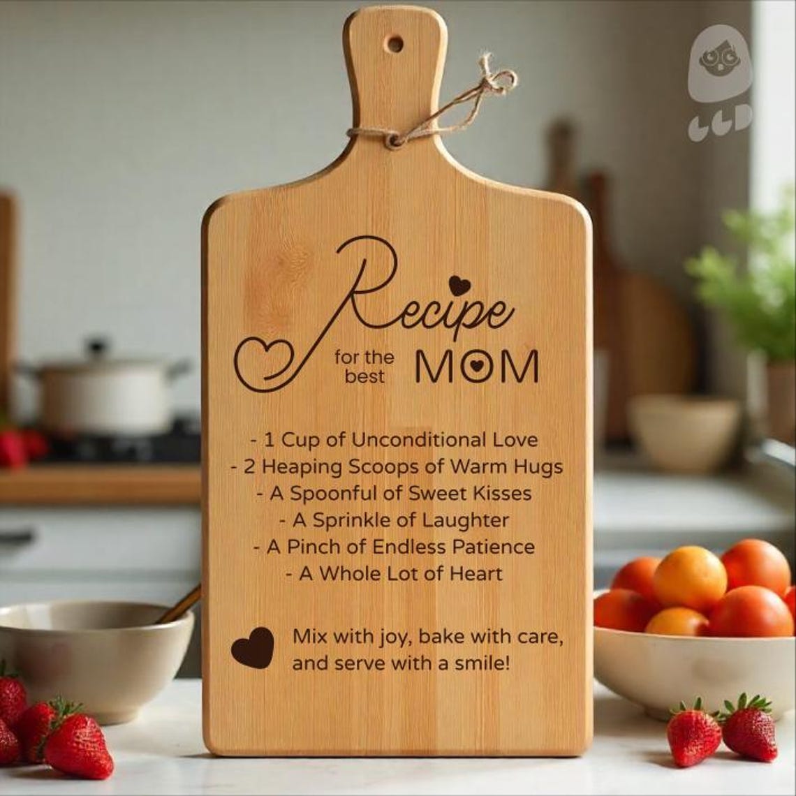 Mom Cutting Board SVG, Recipe for a Special Mom, Mother's Day Kitchen ...