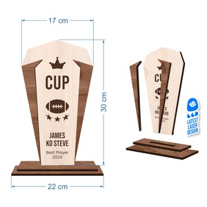 Fantasy Football Trophy SVG Laser Cut Award, Trofeo Futbol World Cup ...