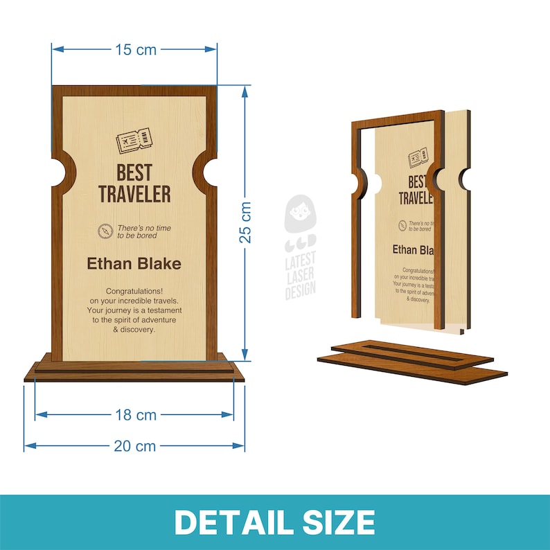 Trofeo de viaje Copa Premio Corte Láser 5 Diseños Diferentes Archivos ...