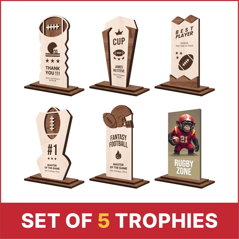 Fantasy Football Trophy SVG Laser Cut Award, Trofeo Futbol World Cup ...