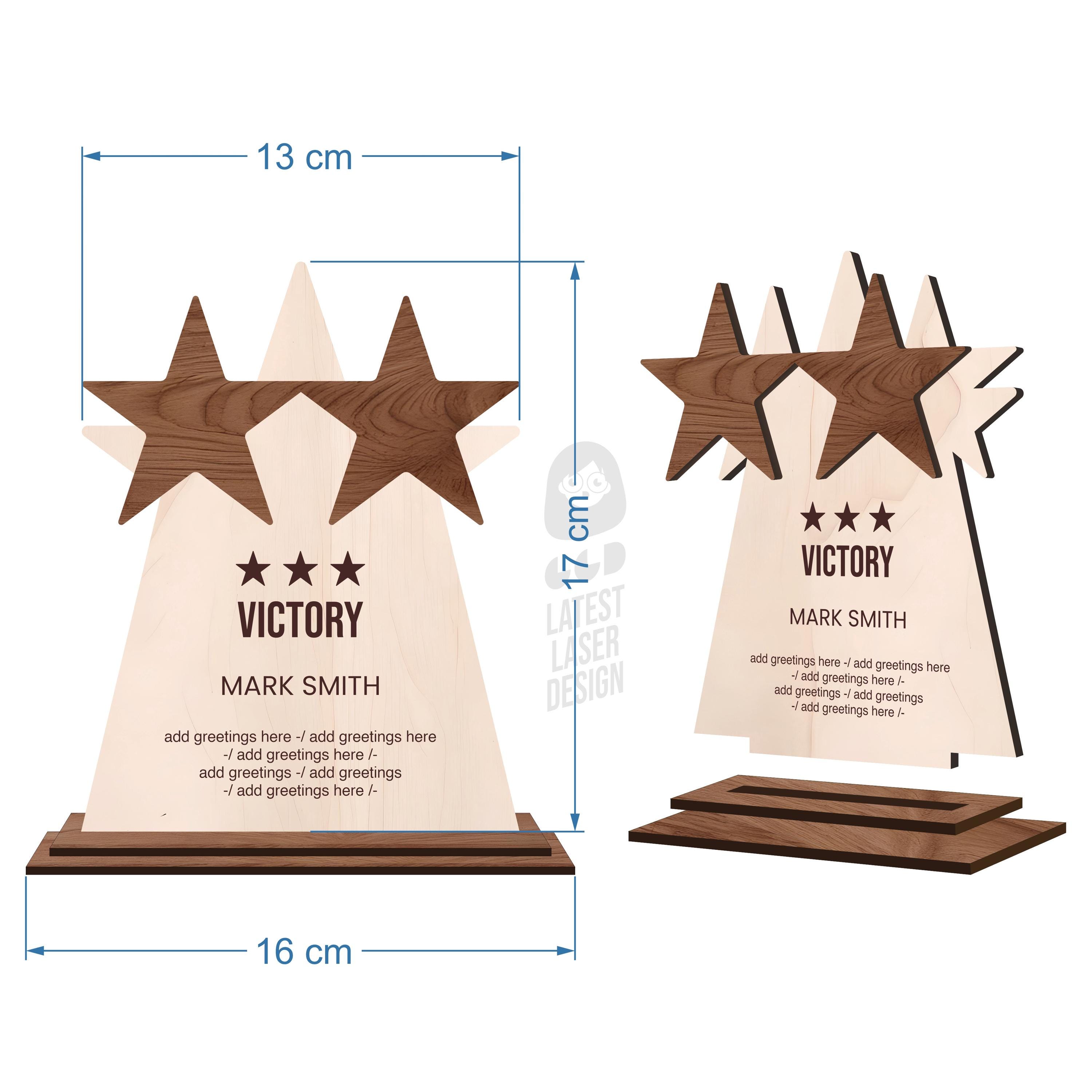 7 Star Awards Trophy Laser Cut Bundle, Wooden Cutting Engraving Files ...