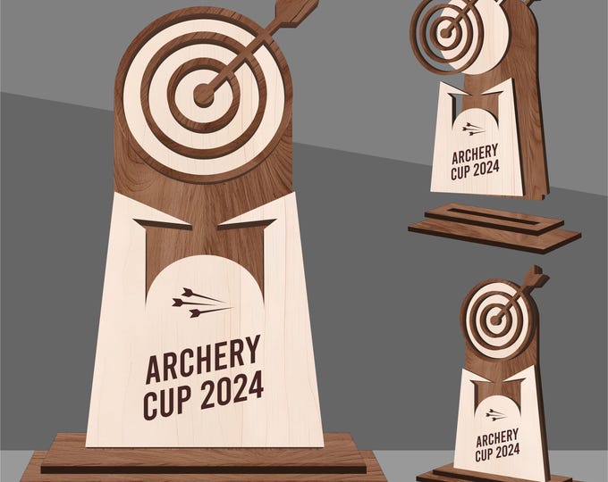 Archery Trophy Laser Cut Award, Sports Award DXF, Glowforge Laser Cut ...