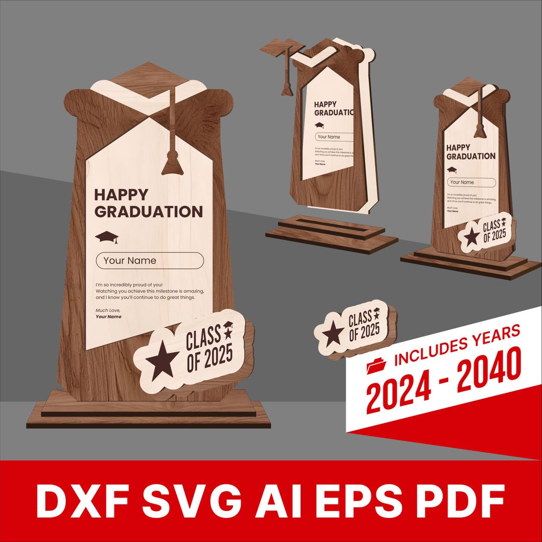 Graduation Award Trophy Laser Cut, Graduation Gift, Graduation Medal ...