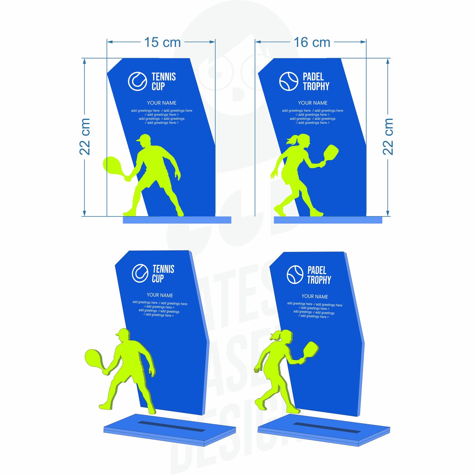 Padel, Tennis, Pickleball Trophy Laser Cut Award, Sports Award DXF ...