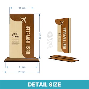 Travel Trophy Award Laser Cut 5 Different Designs Files, Laser SVG DXF ...