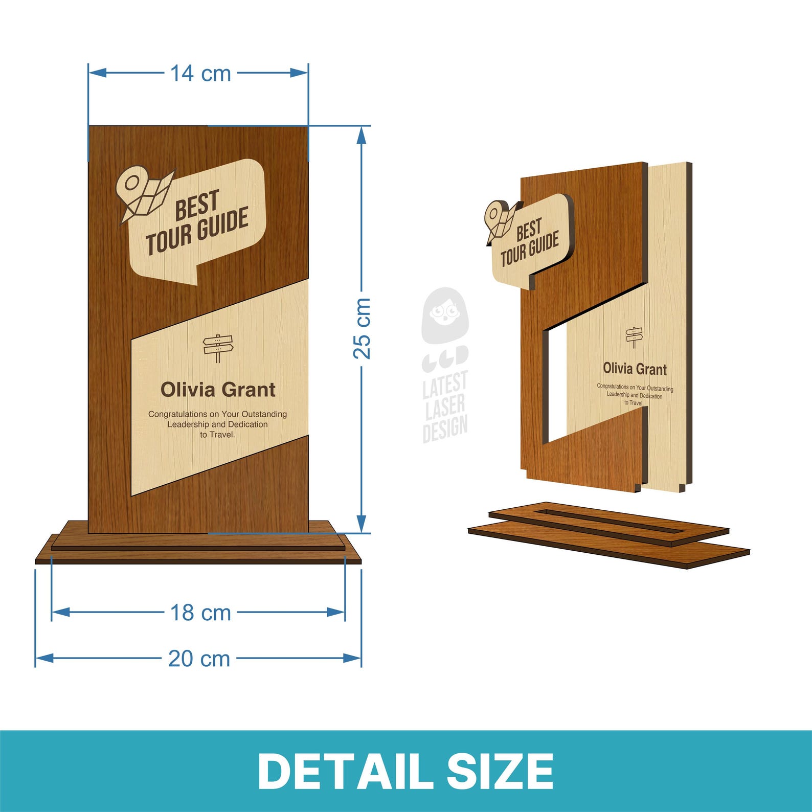 Travel Trophy Award Laser Cut 5 Different Designs Files, Laser SVG DXF ...