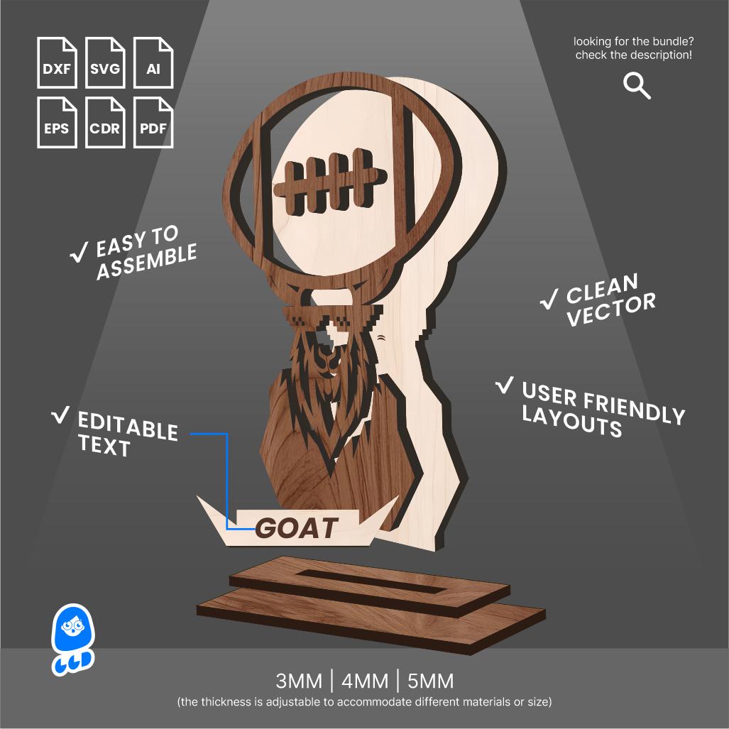 Football Trophy SVG Laser Cut Award, Trofeo Futbol, Sports Award, Rugby ...