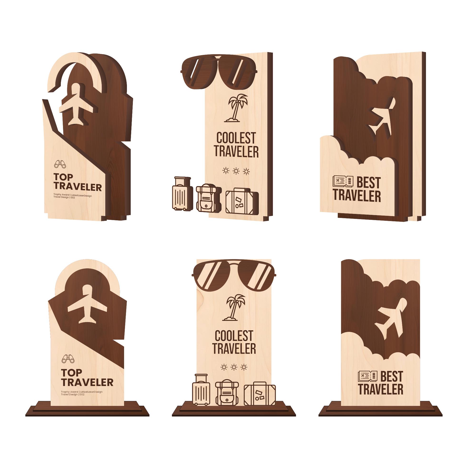 Award Trophy Laser Cut 3 Different Design File, Awards SVG DXF PDF ...