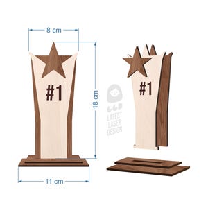 7 Star Awards Trophy Laser Cut Bundle, Wooden Cutting Engraving Files ...