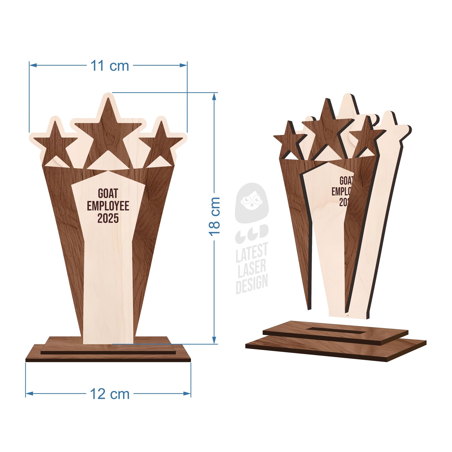 7 Star Awards Trophy Laser Cut Bundle, Wooden Cutting Engraving Files ...