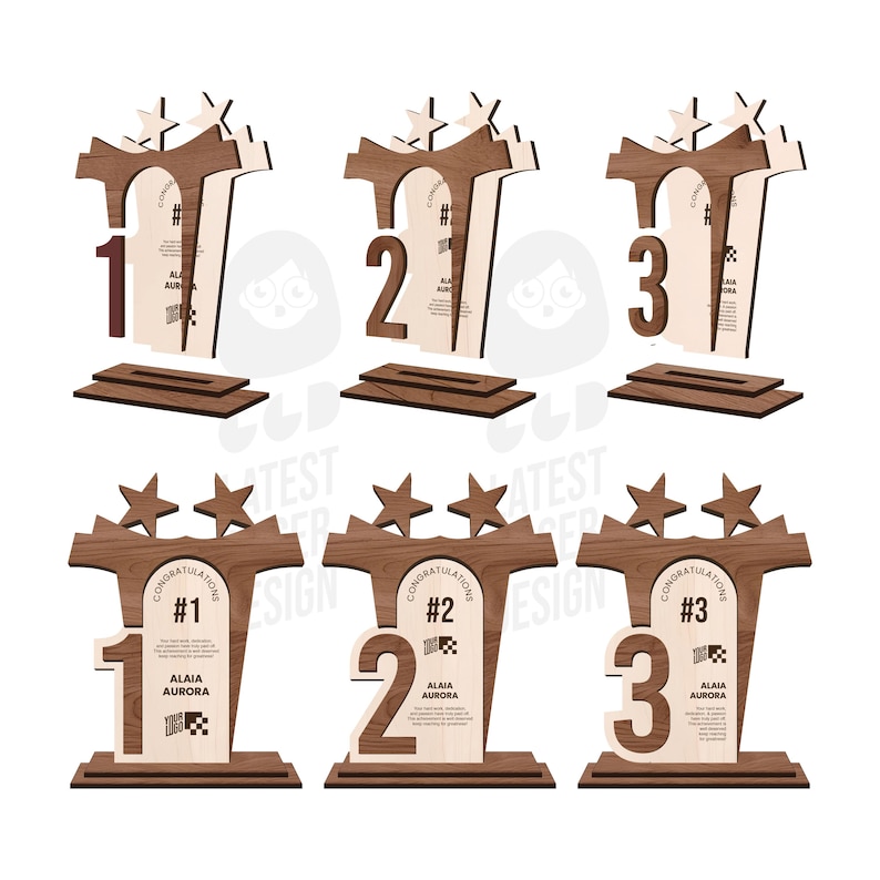 Trophy Set for 1st, 2nd, 3rd Place Awards, Trophy Laser Cut Pack Awards ...