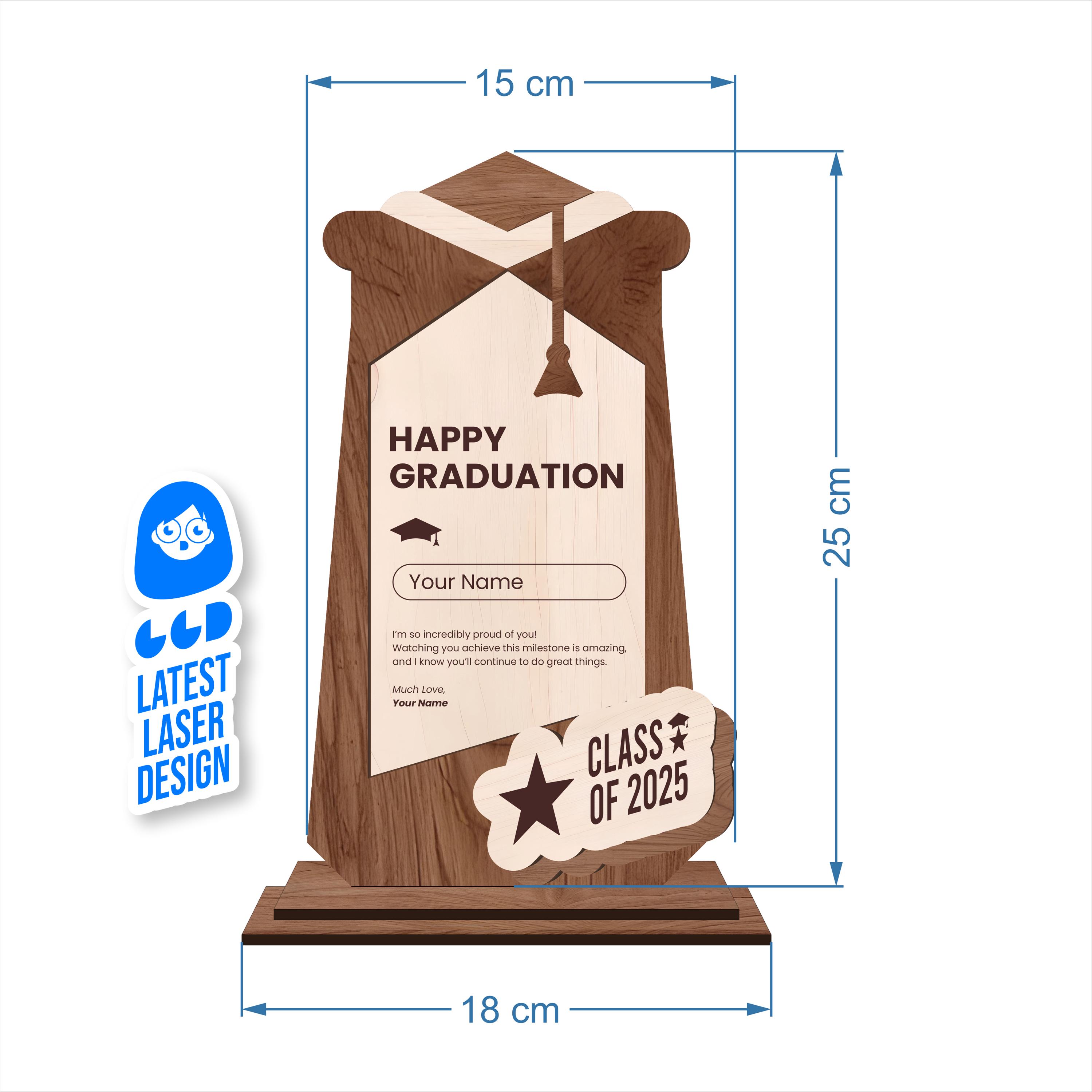 Graduation Award Trophy Laser Cut, Graduation Gift, Graduation Medal ...