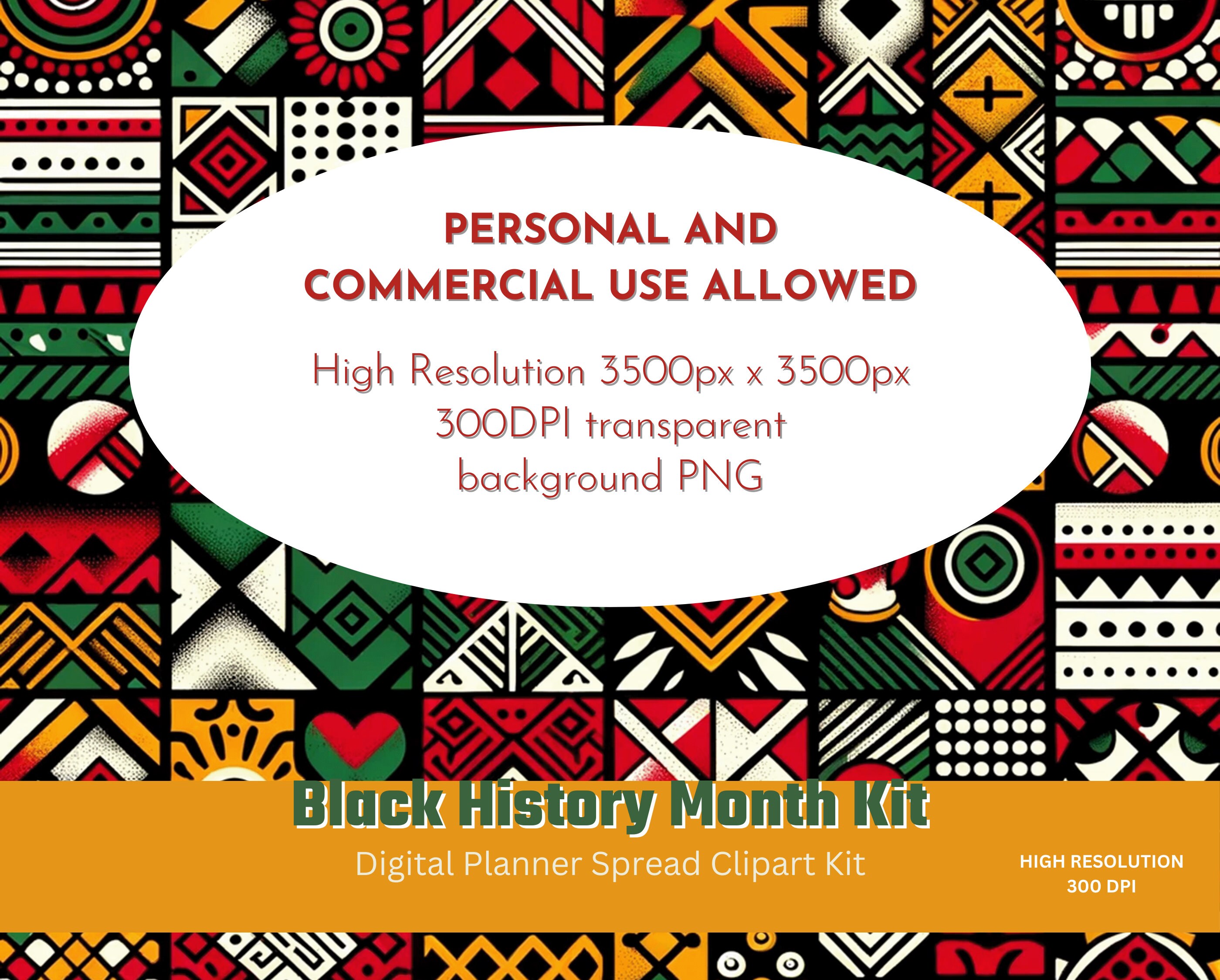 Black History Month Digital Planner Kit 89-piece PNG & Goodnotes ...