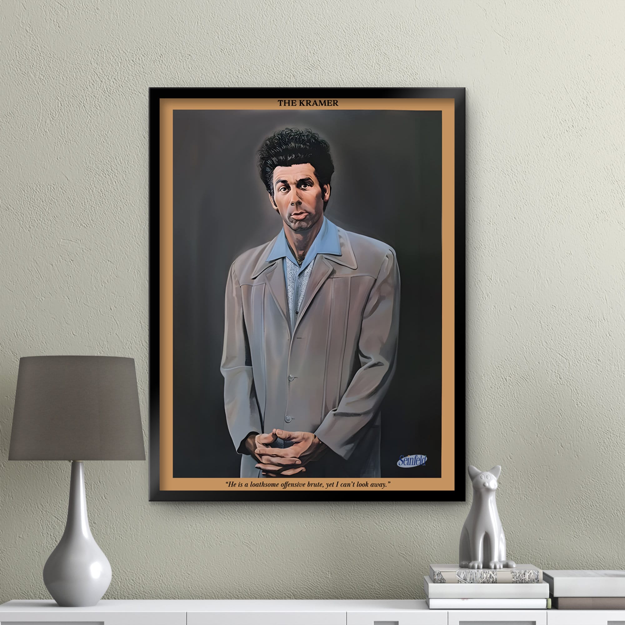 Seinfeld Pop Culture Wall Art Cosmo Kramer Portrait Home Decor Tv Show ...