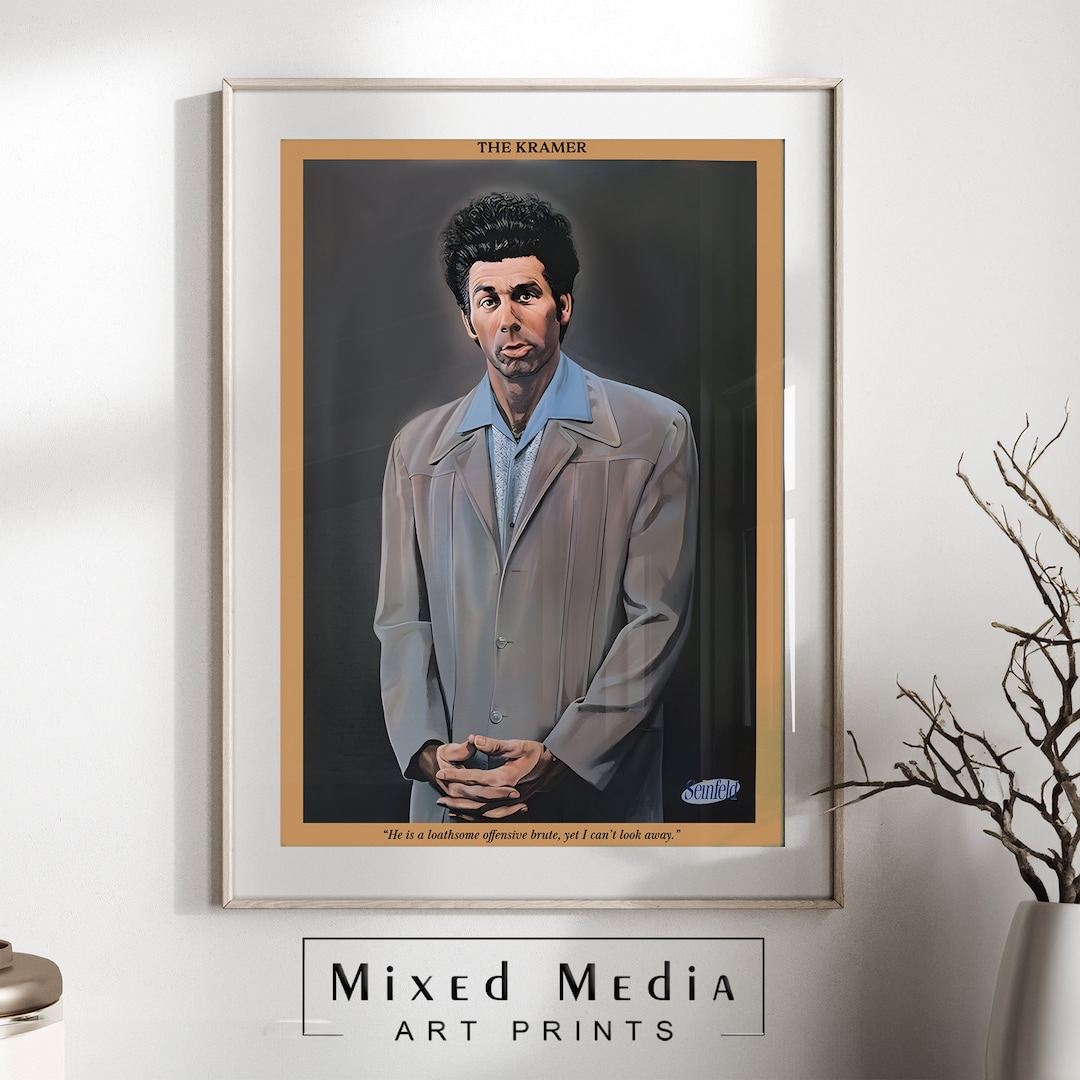 Seinfeld Pop Culture Wall Art Cosmo Kramer Portrait Home Decor Tv Show ...