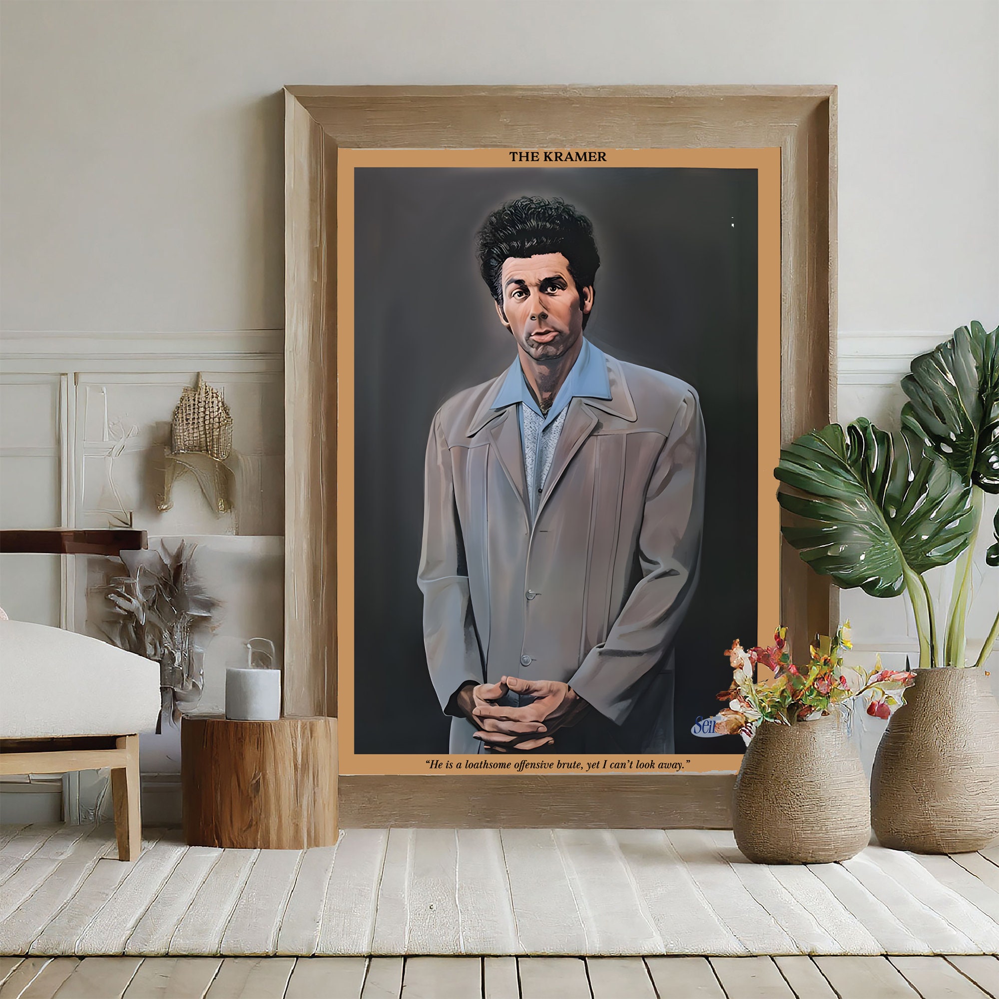 Seinfeld Pop Culture Wall Art Cosmo Kramer Portrait Home Decor Tv Show ...