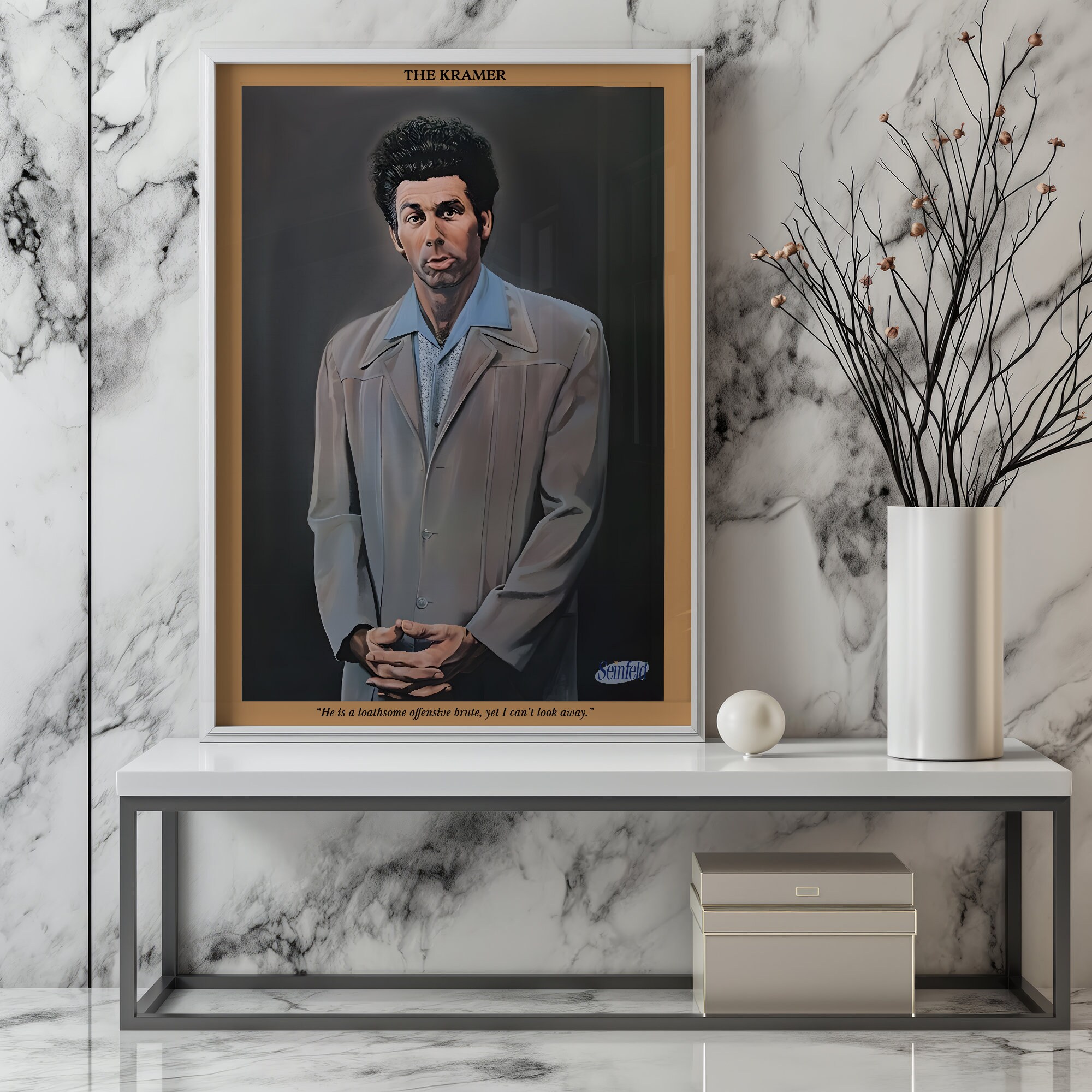 Seinfeld Pop Culture Wall Art Cosmo Kramer Portrait Home Decor Tv Show ...