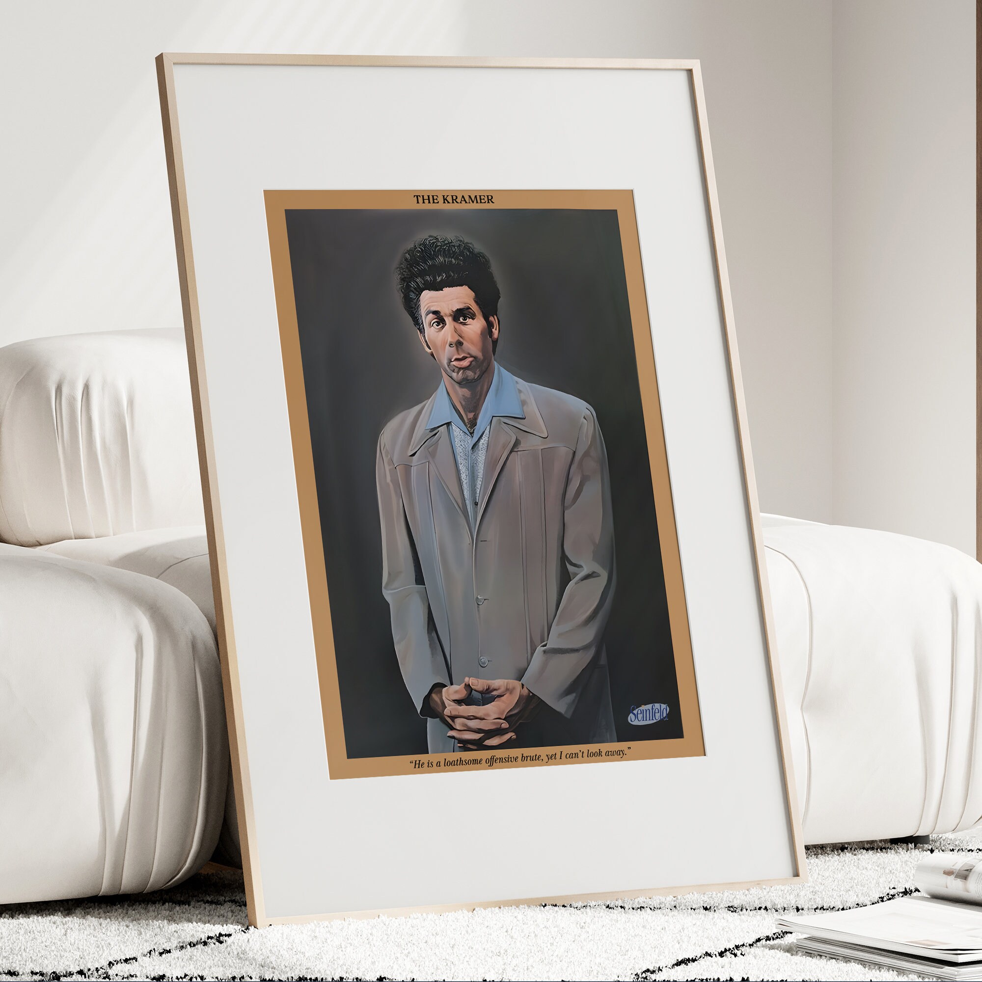 Seinfeld Pop Culture Wall Art Cosmo Kramer Portrait Home Decor Tv Show ...