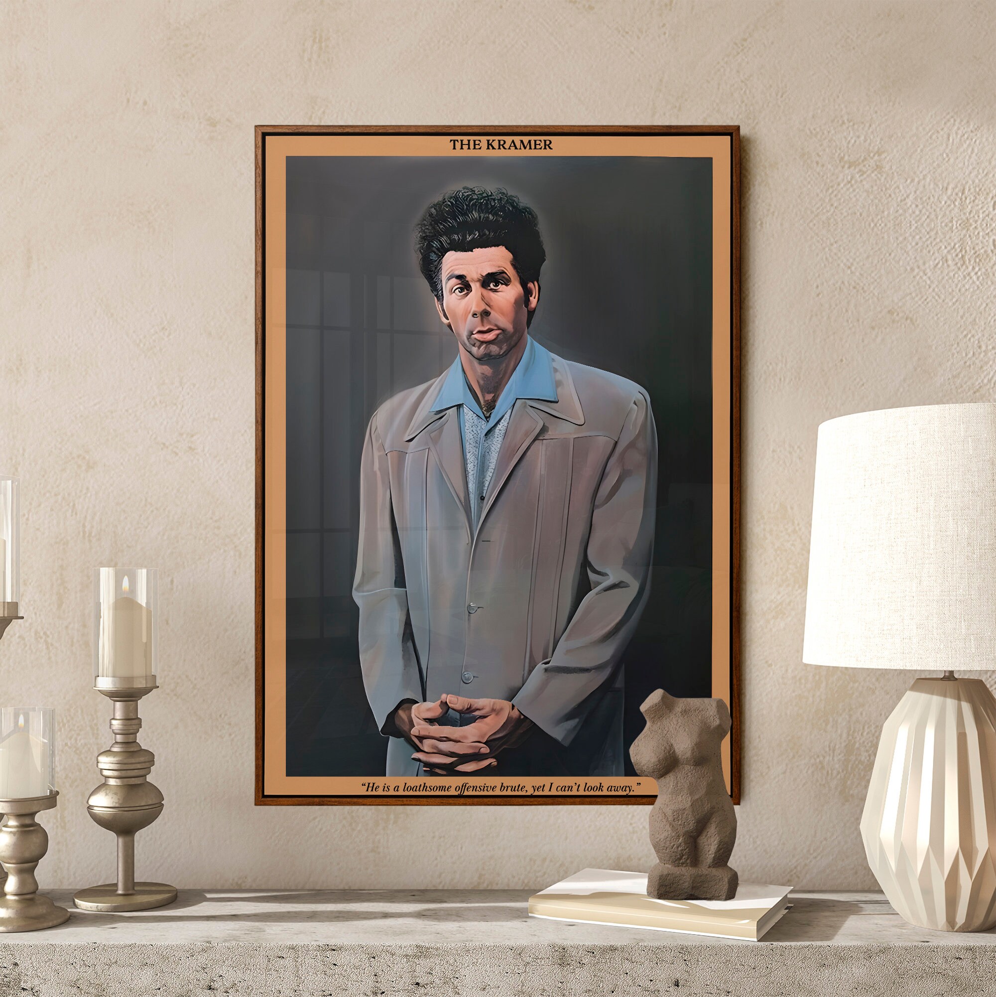 Seinfeld Pop Culture Wall Art Cosmo Kramer Portrait Home Decor Tv Show ...