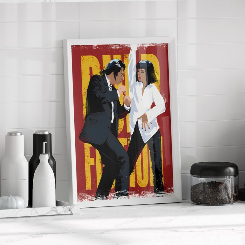 Movie Posters Iconic Pulp Fiction Dance Scene Aesthetic Poster Modern ...