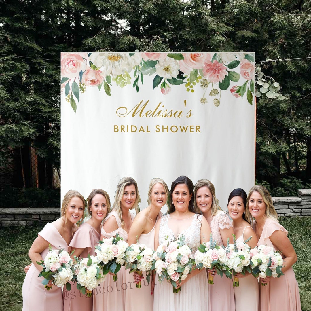 Bridal Shower Backdrop Photo Booth Prop GP, Custom Bridal Shower ...