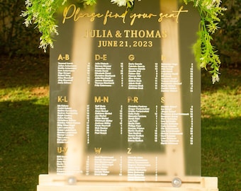 Frosted Acrylic Wedding Seating Chart, Arched Wedding Signs, Wedding ...