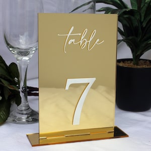 Modern Golden Table Numbers, Table Numbers With Stands, Wedding Table ...