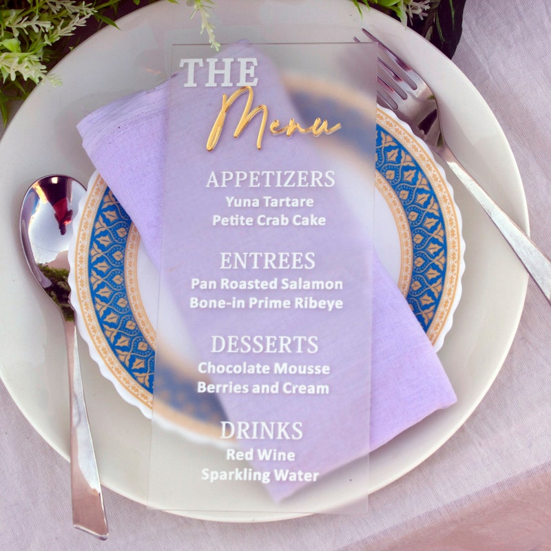 Acrylic Menus - Etsy