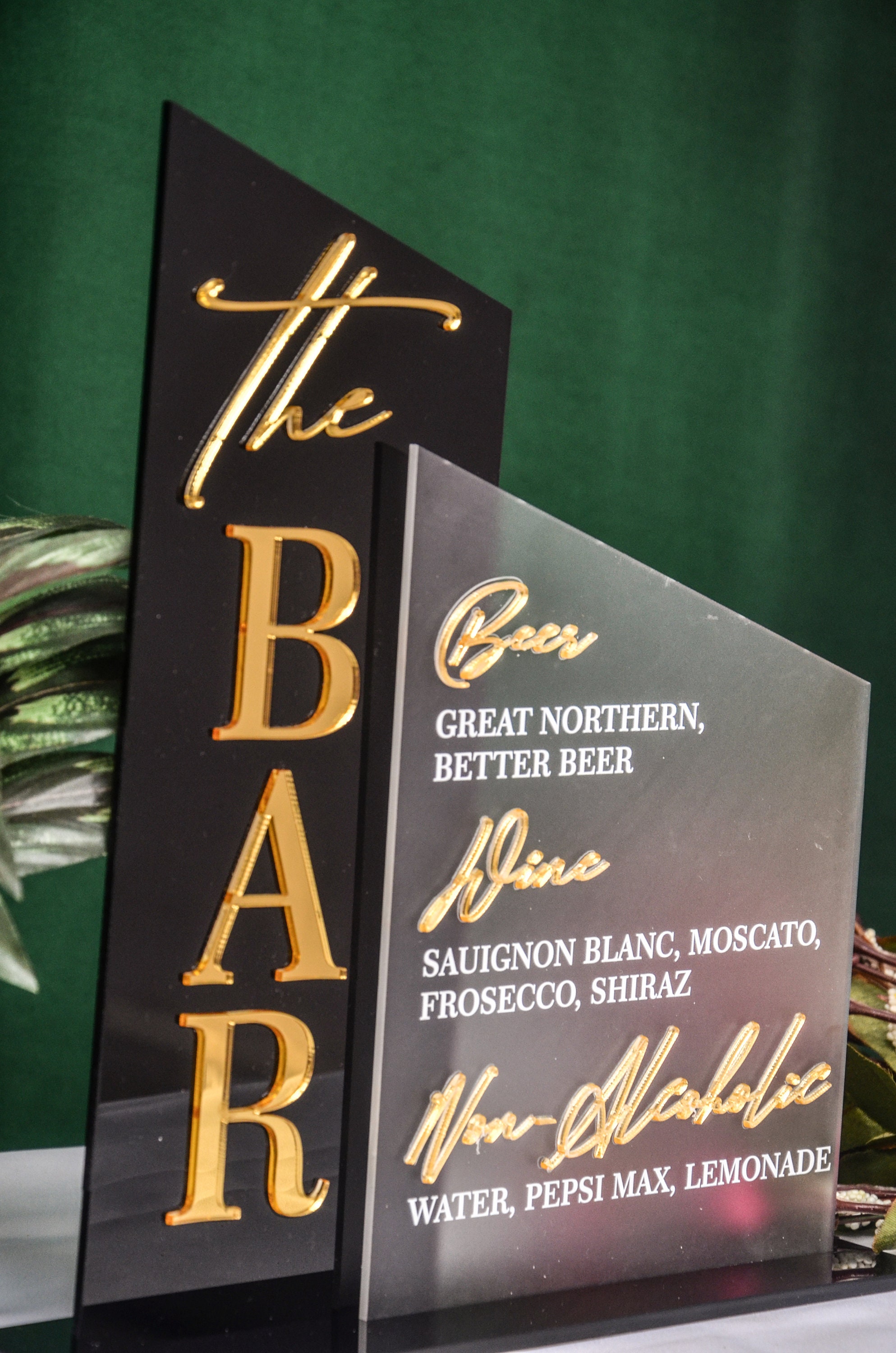 Custom Acrylic Wedding Bar Sign: Frosted UV Print, Modern Arch Decor - Etsy