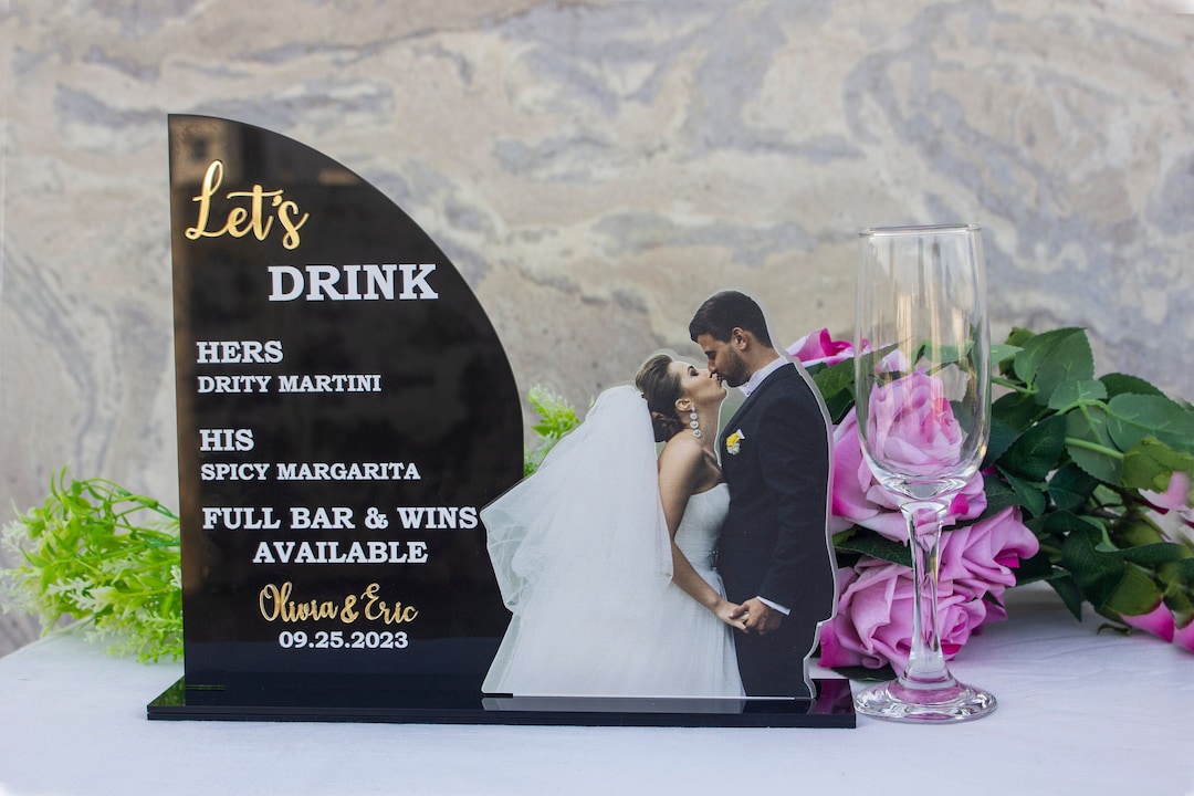 Custom Acrylic Wedding Bar Sign: Modern Drink Menu Display - Etsy