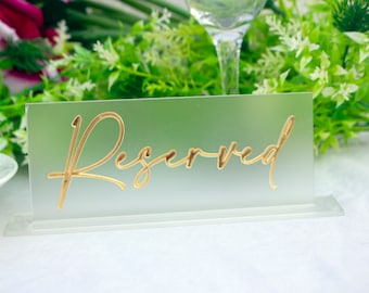Reserved Table Sign, Acrylic Wedding Signs, Minimalist Wedding Table ...